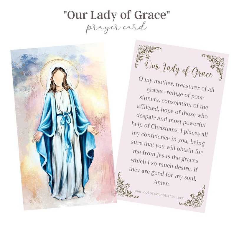 Our Lady of Grace Prayer Card Christian Prayers Catholic - Etsy