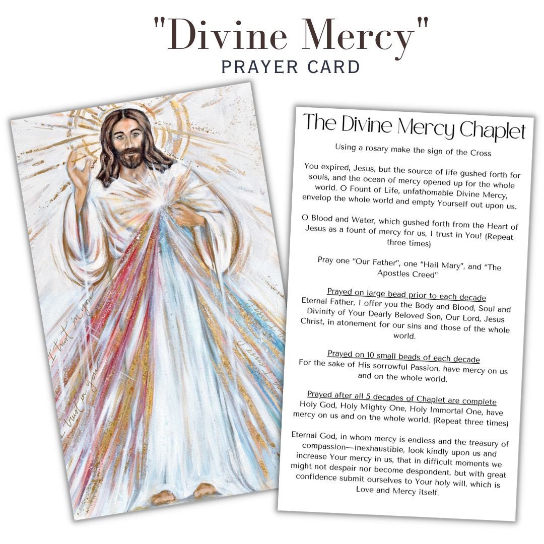 Divine Mercy Prayer Catholic Prayer Card Jesus I Trust in - Etsy