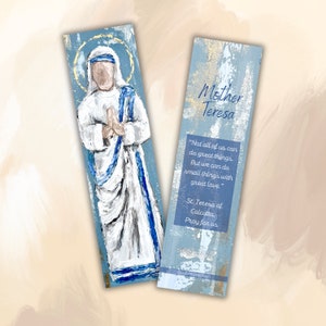 St. Mother Teresa Bookmark, Catholic Prayer Gift, Book Nerd, Teresa of ...