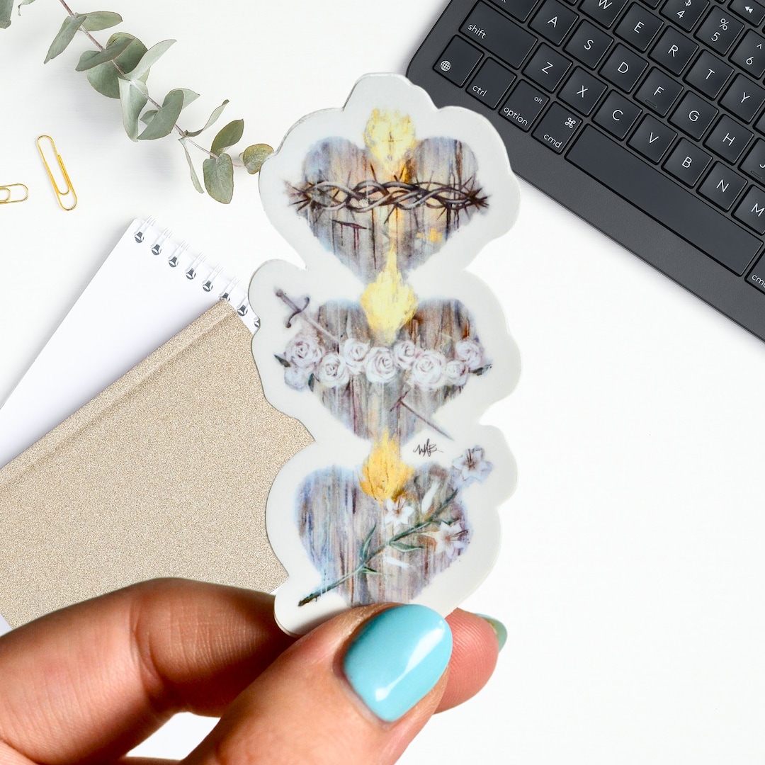 Modern Holy Family Sticker Hearts of the Holy Family Sticker - Etsy
