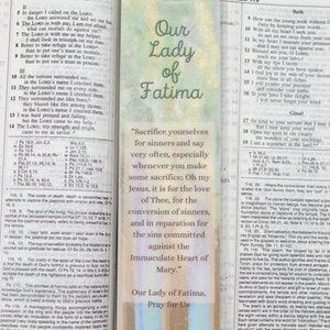 Our Lady of Fatima Bookmark, Quote of Our Lady, Catholic Prayer Gift ...