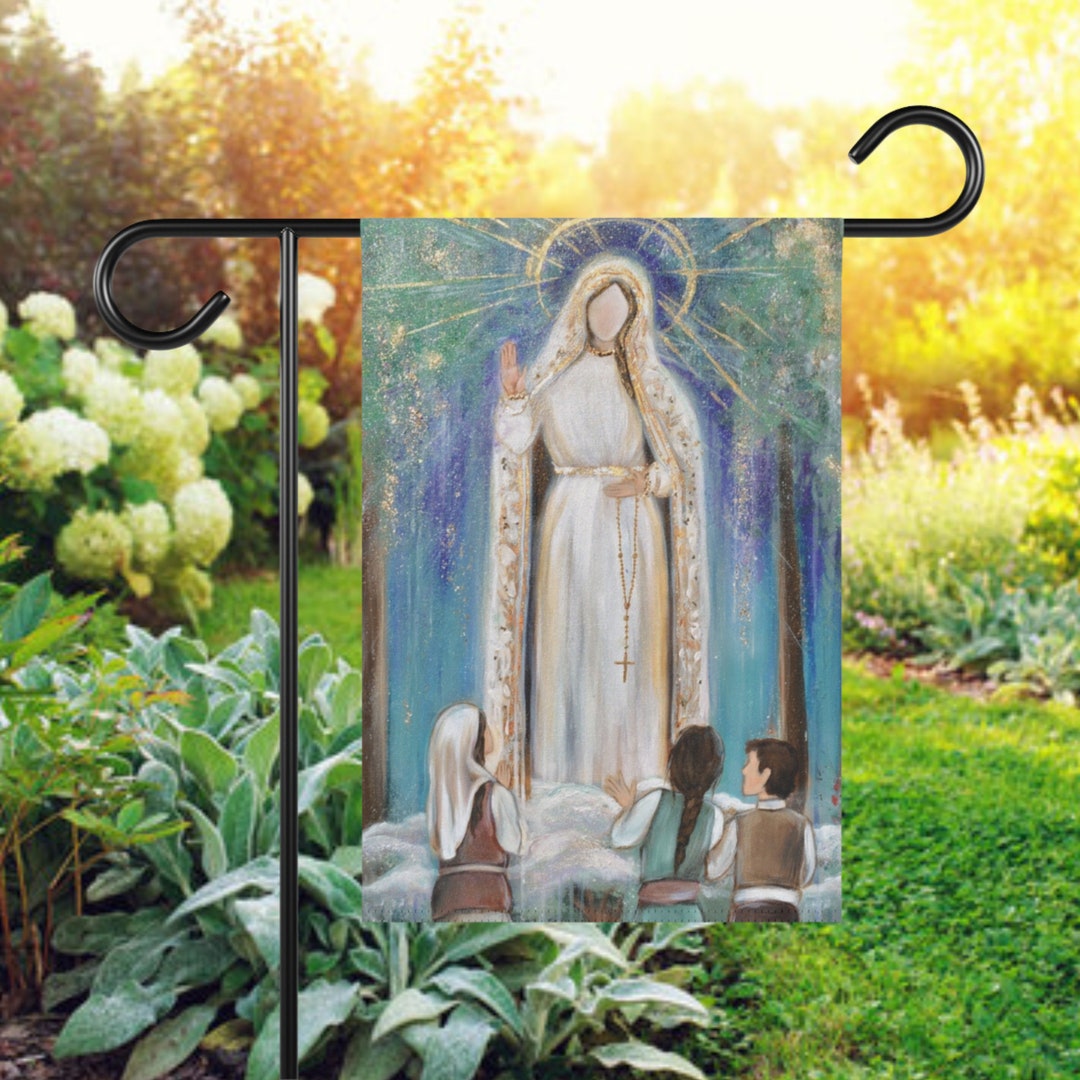 Our Lady of Fatima Garden Flag, Catholic Christian Art - Etsy