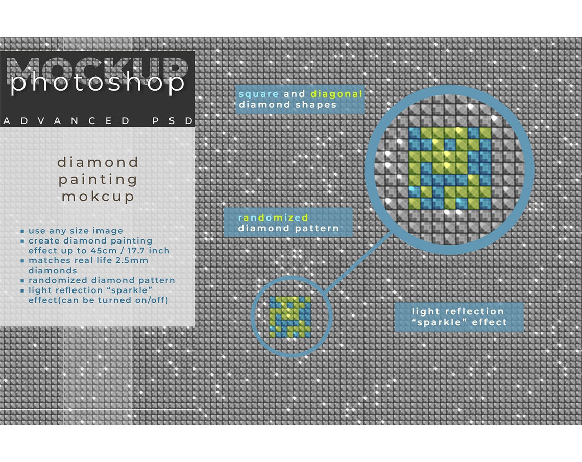 Diamond Painting Mockup - Create Diamondpainting Effect in One Minute ...