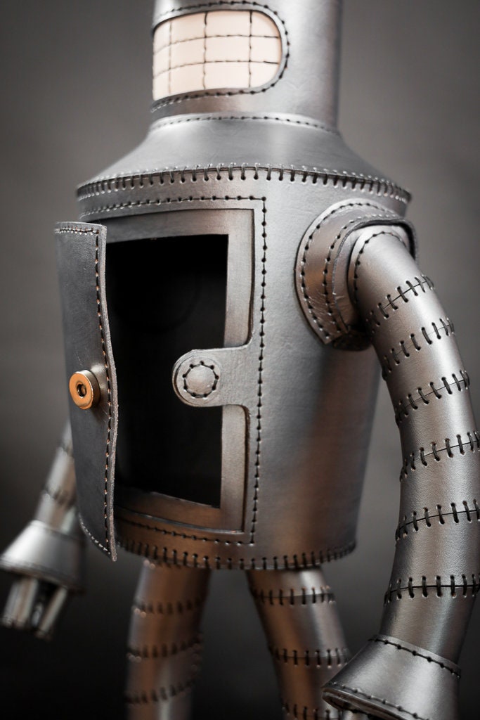 Leather Bender Robot, Handmade, Home Decor, Unique Gift. - Etsy