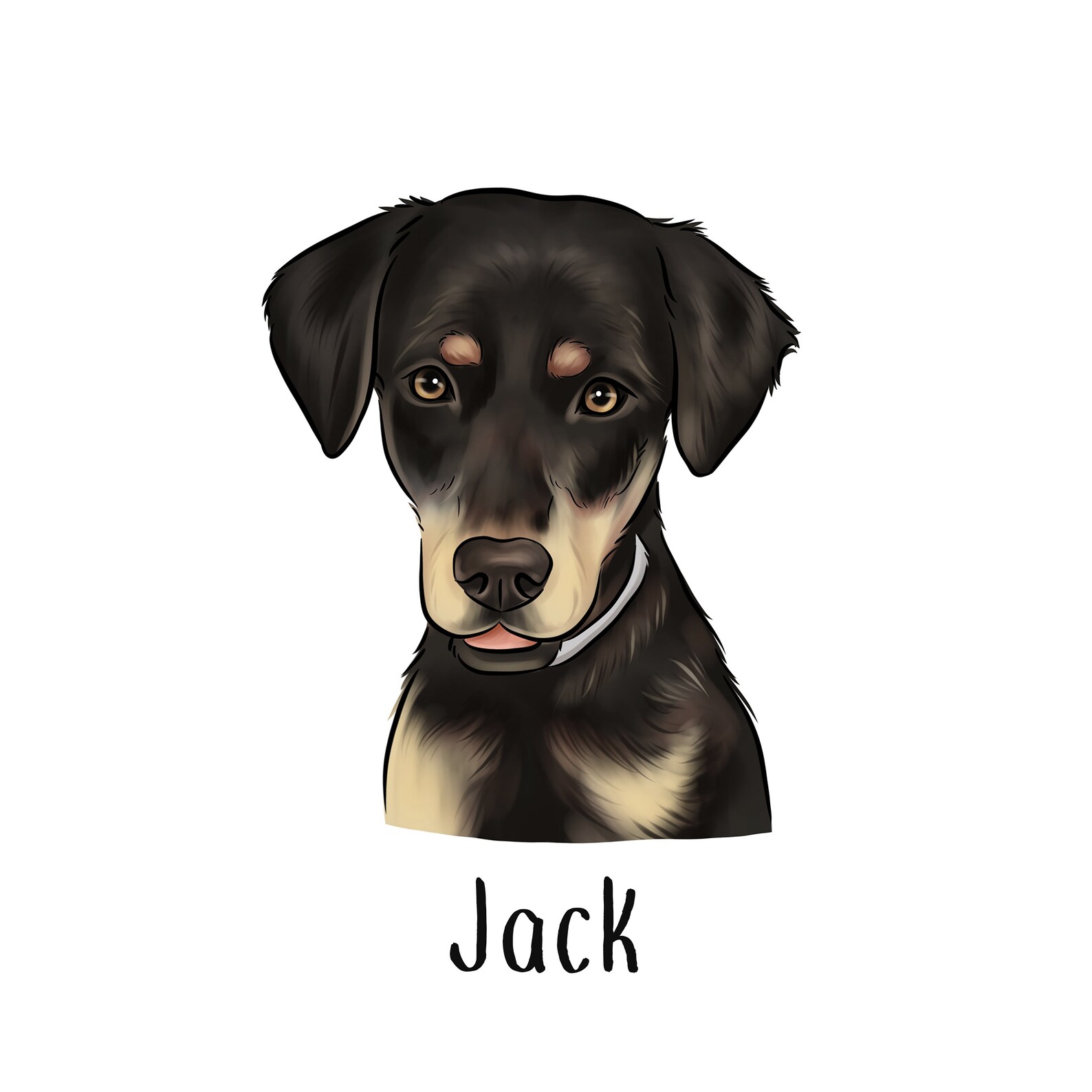 Custom Dog Portrait Cartoon Style/ Custom Pet Portrait/ - Etsy