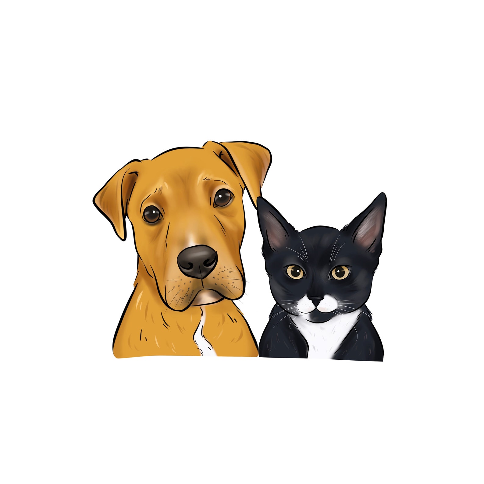 Custom Cartoon Pet Portrait/ Custom Pet Portrait/ Personalized | Etsy