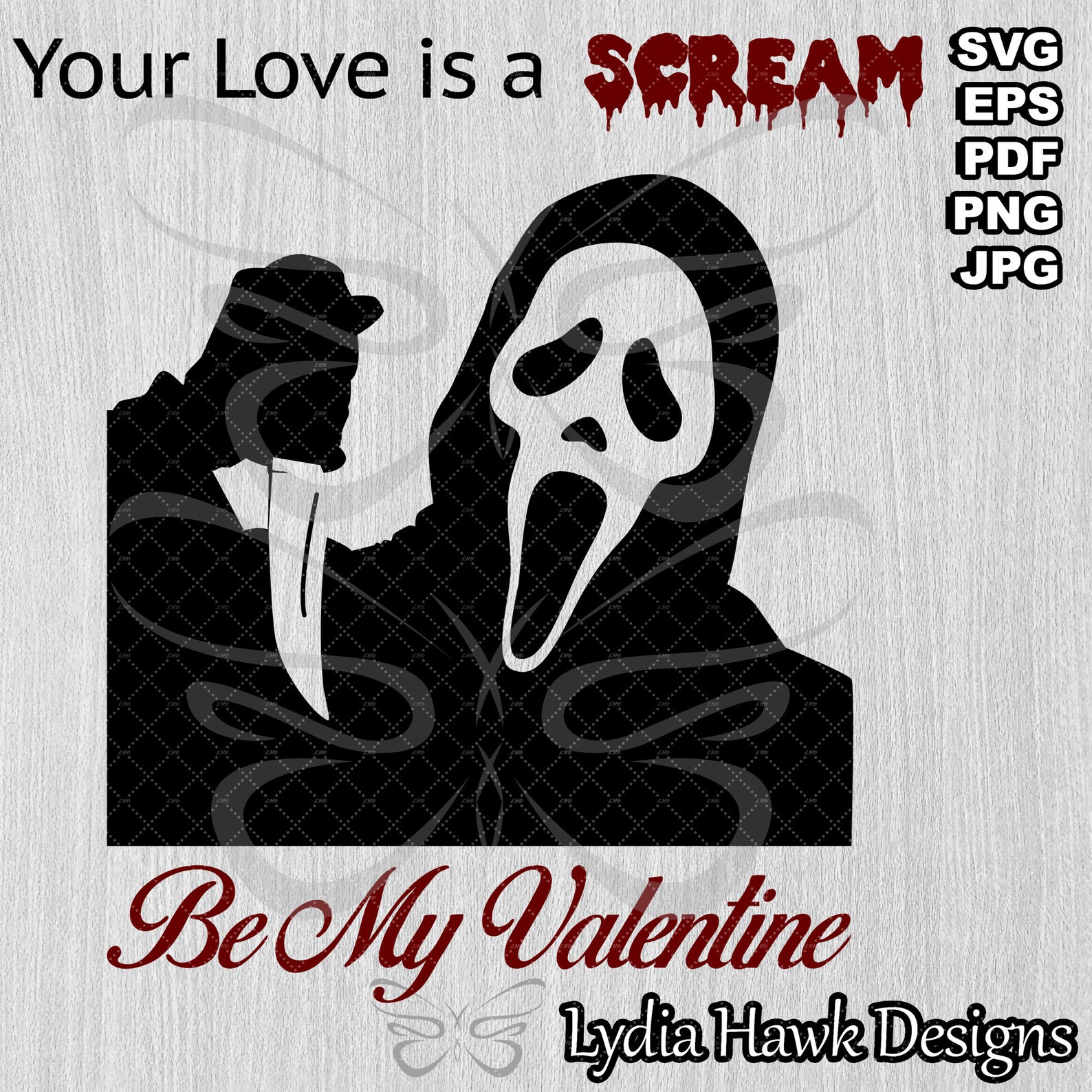 Ghostface Creepy Valentine SVG PNG Download Printable Vector | Etsy
