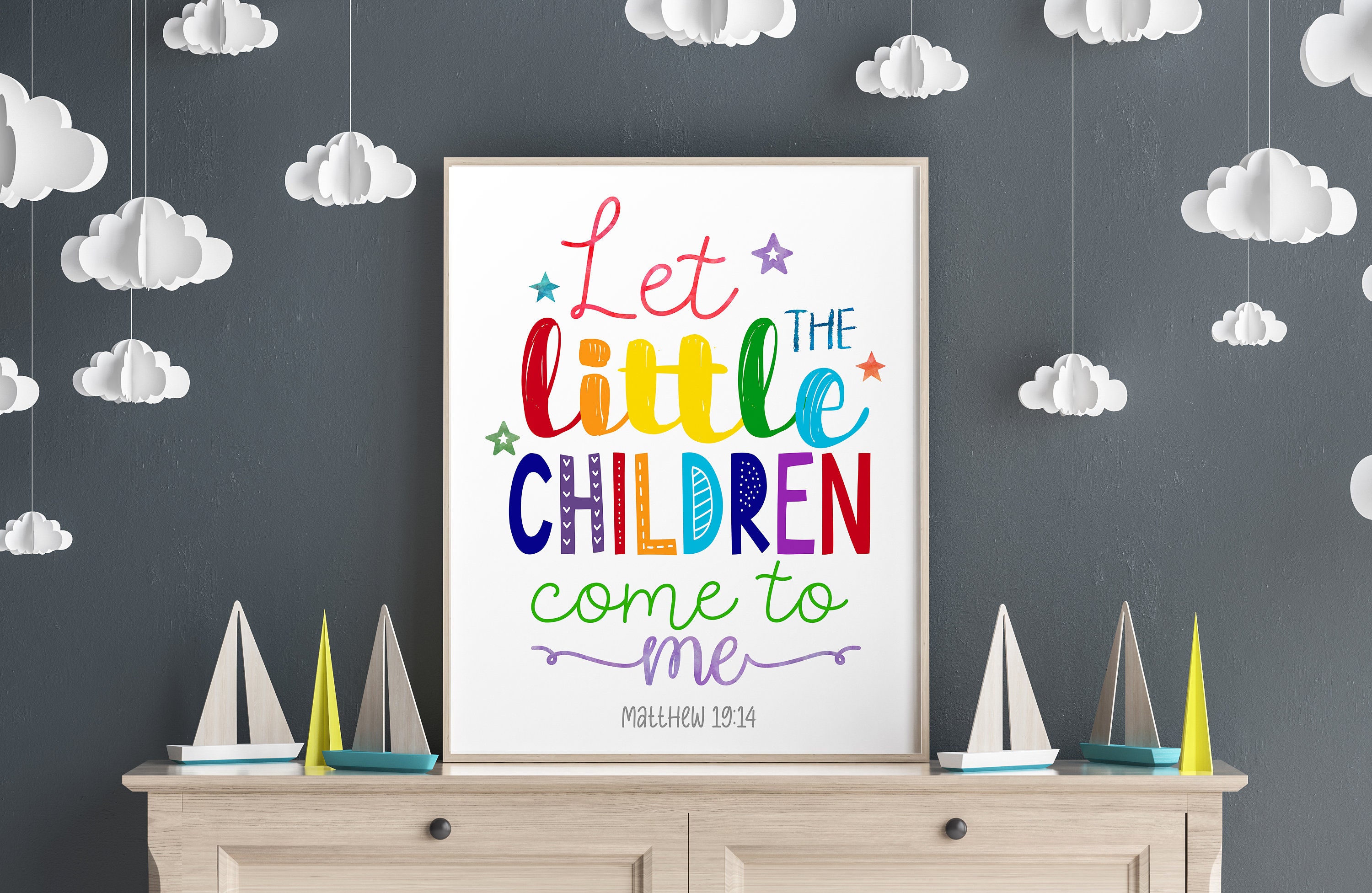 Let The Little Children Come To Me Matthew 19:14 Bible Verse | Etsy