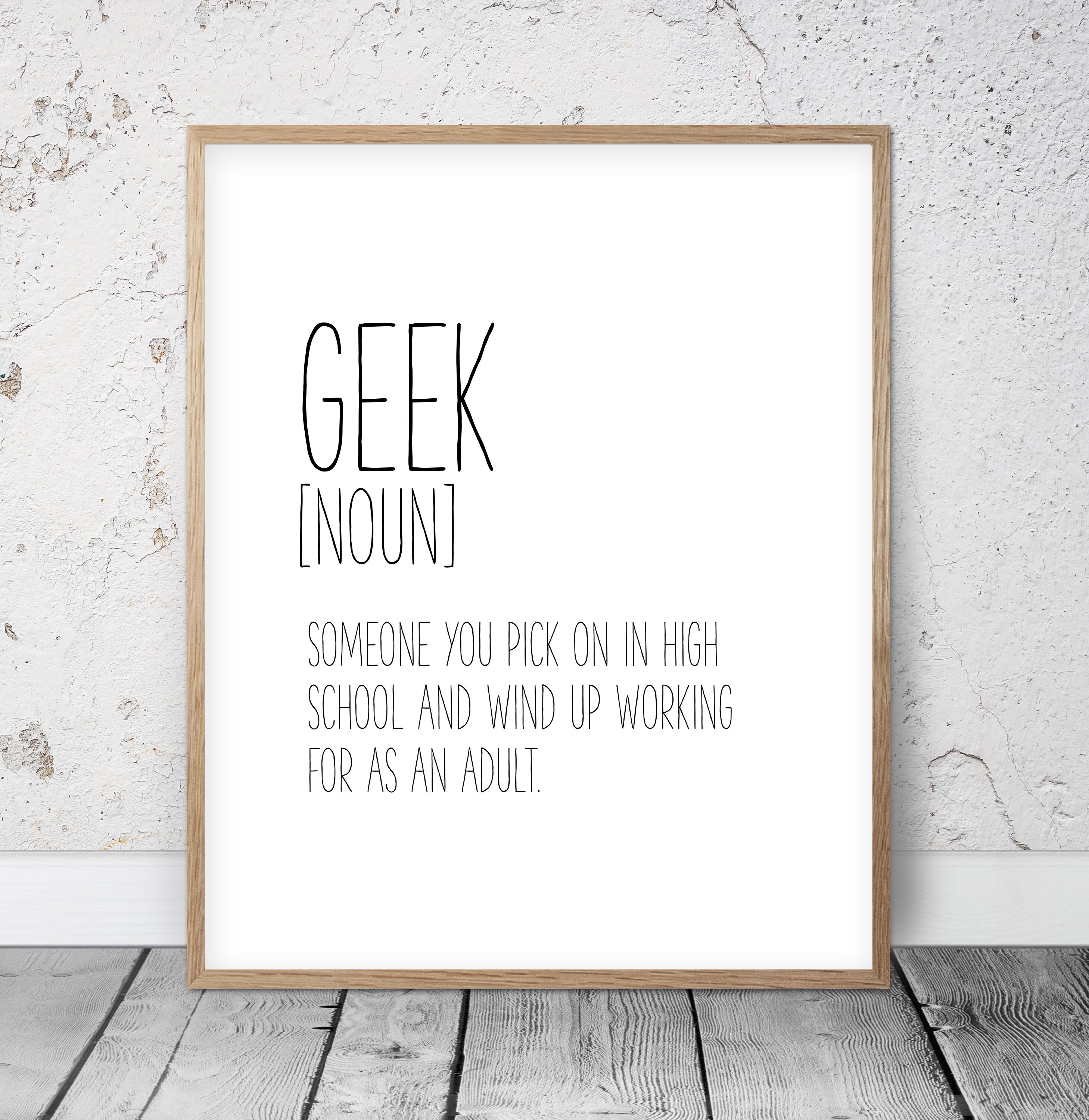 Funny Geek Definition Print Geek Prints Geek Printable Geek | Etsy