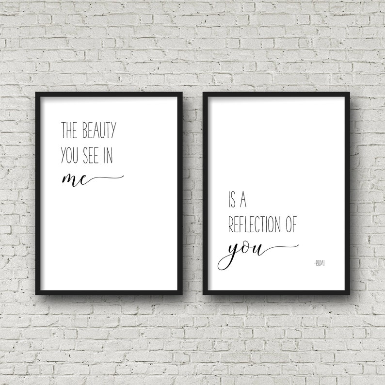 The Beauty You See In Me Is A Reflection Of You Rumi Quote Etsy