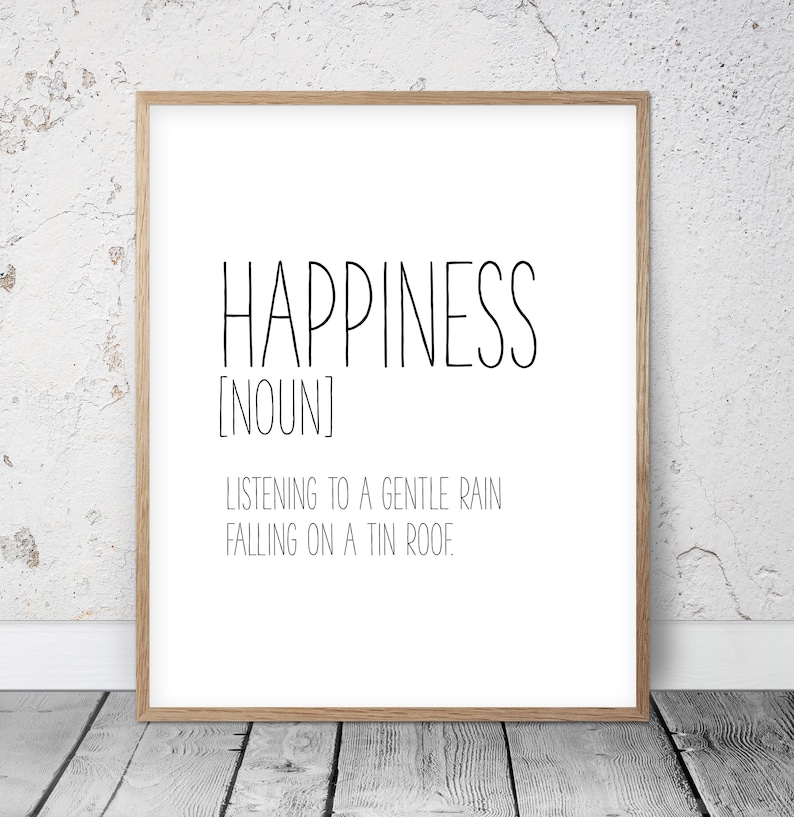 Happiness Sign Happiness Print Happiness Wall Art | Etsy