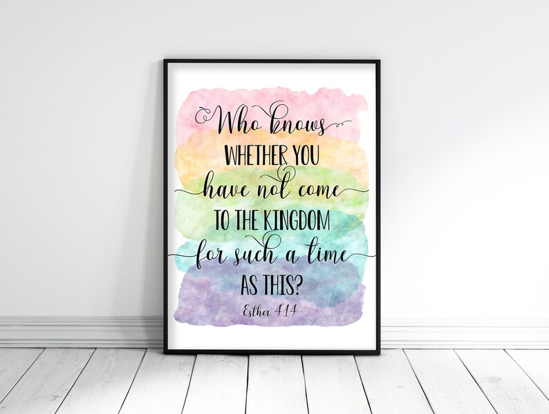For Such A Time As This Esther 4:14 Bible Verse Printable | Etsy