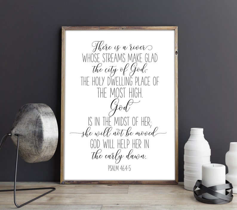 God Is In The Midst Of Her Psalm 46 4 5 Bible Verse Etsy