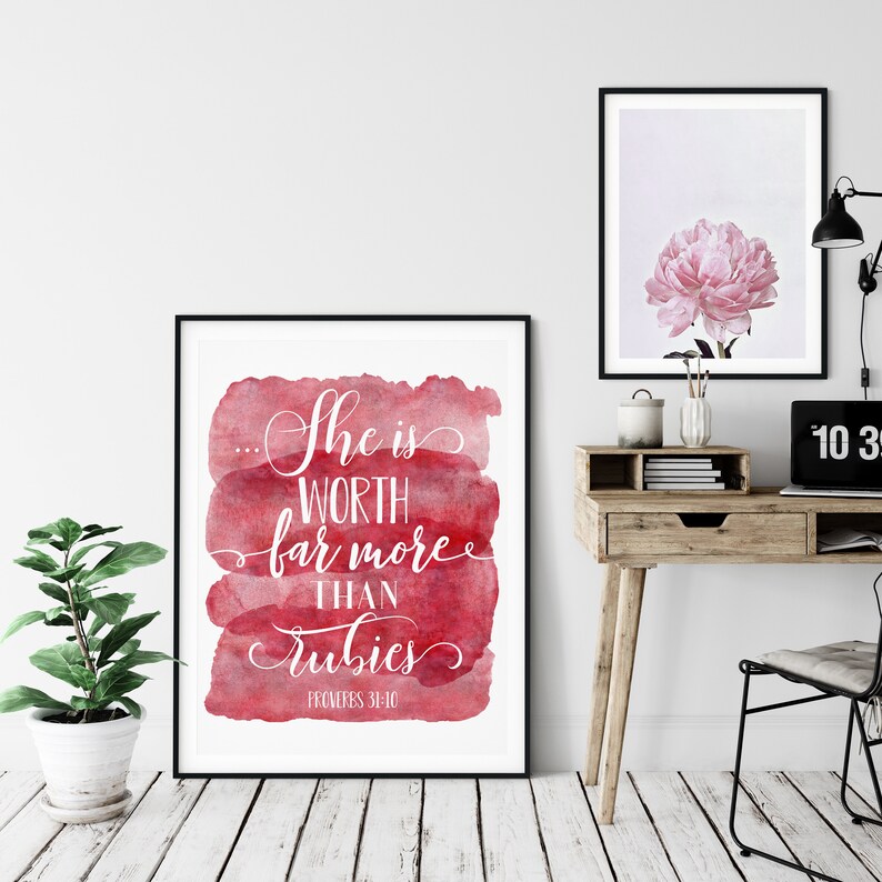 Shes Worth Far More Than Rubies Proverbs 31 10 Bible Etsy