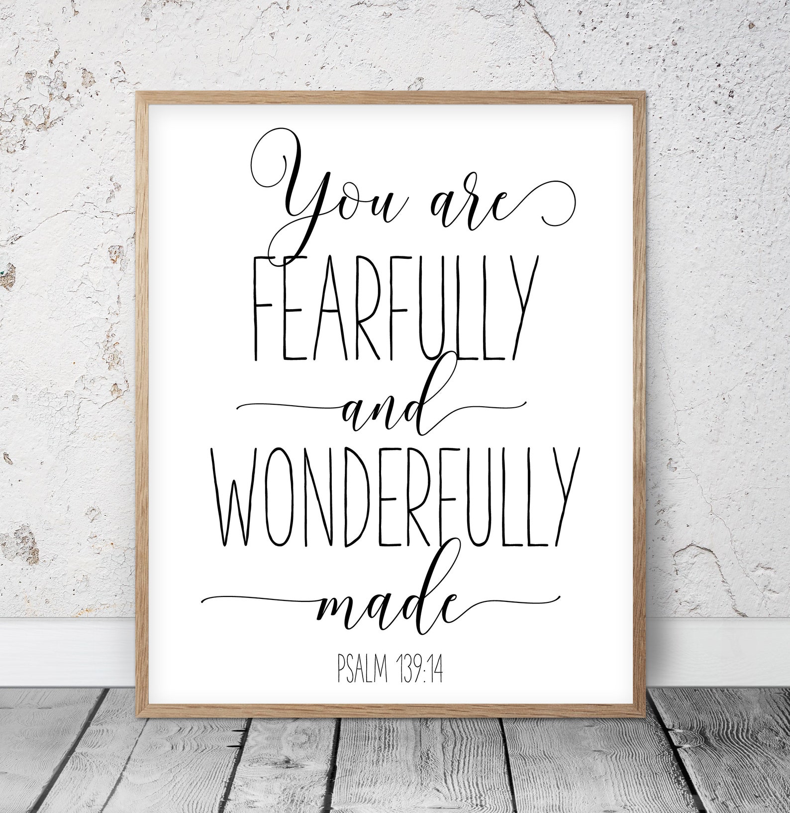 You Are Fearfully And Wonderfully Made Psalm 139:14 Bible | Etsy