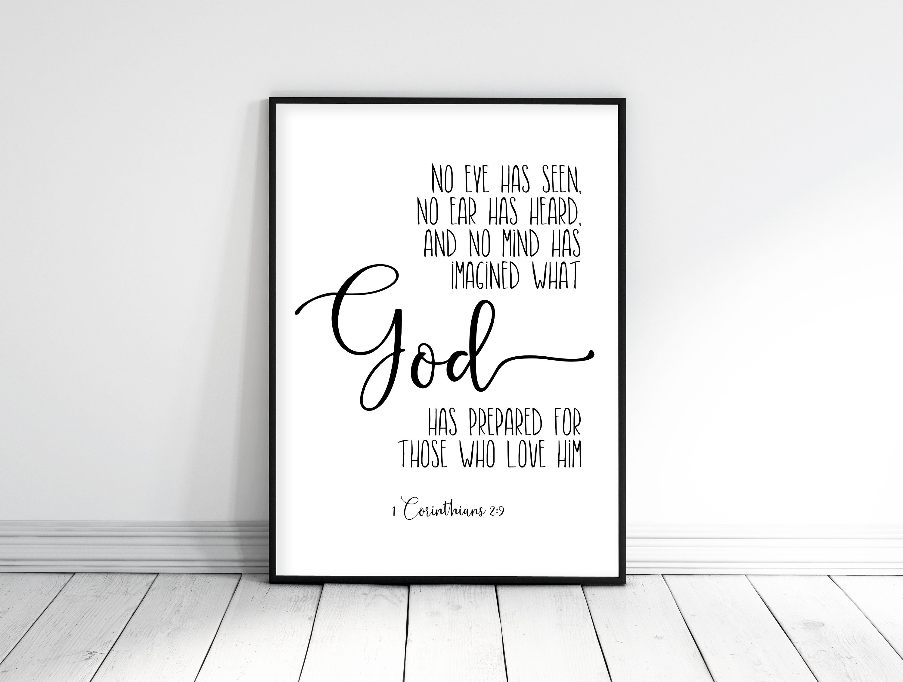 Bible Verse printable 1 Corinthians 2:9 No Eye Has Seen | Etsy