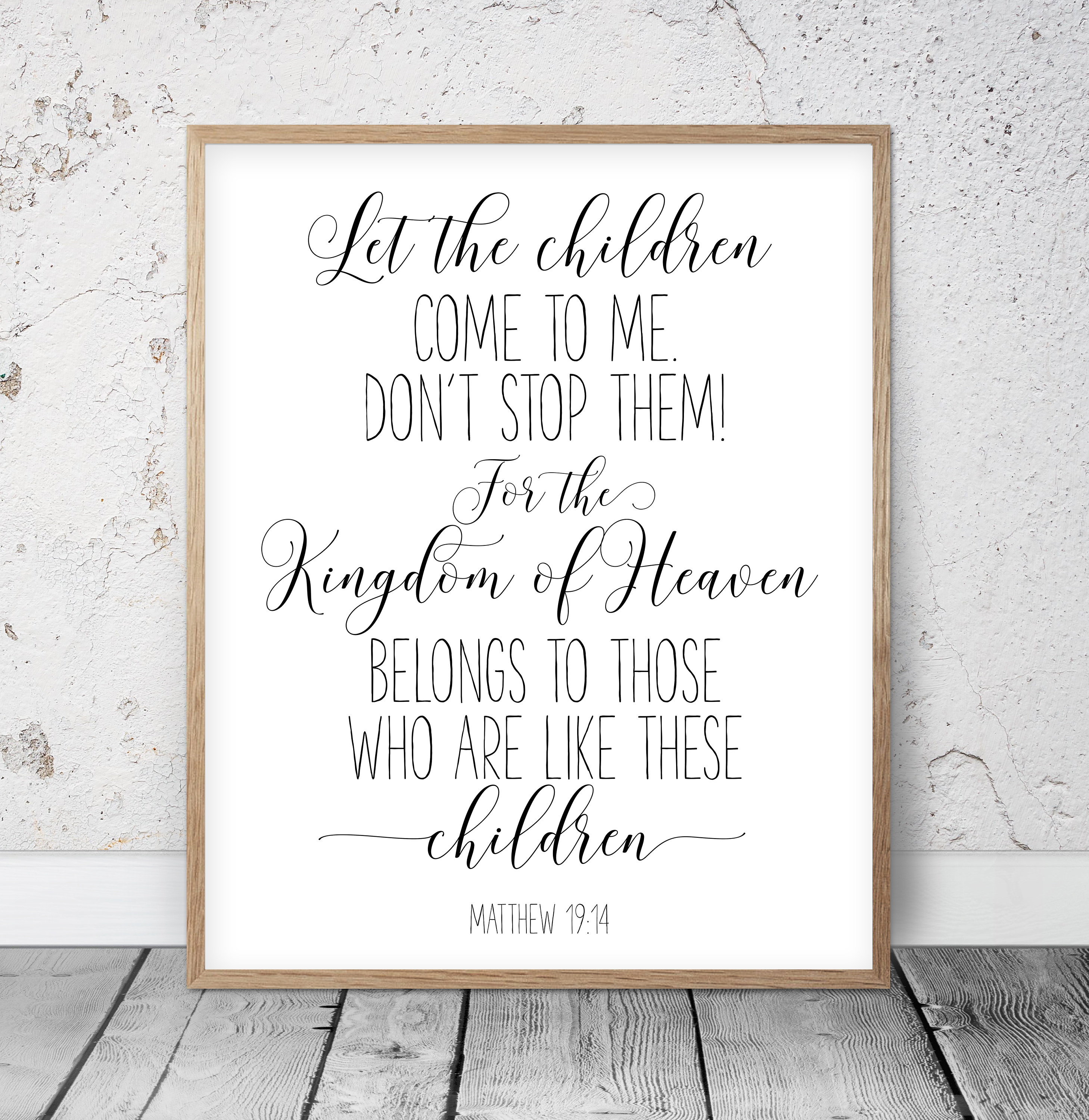 Let The Little Children Come To Me Matthew 19:14 Bible Verse | Etsy