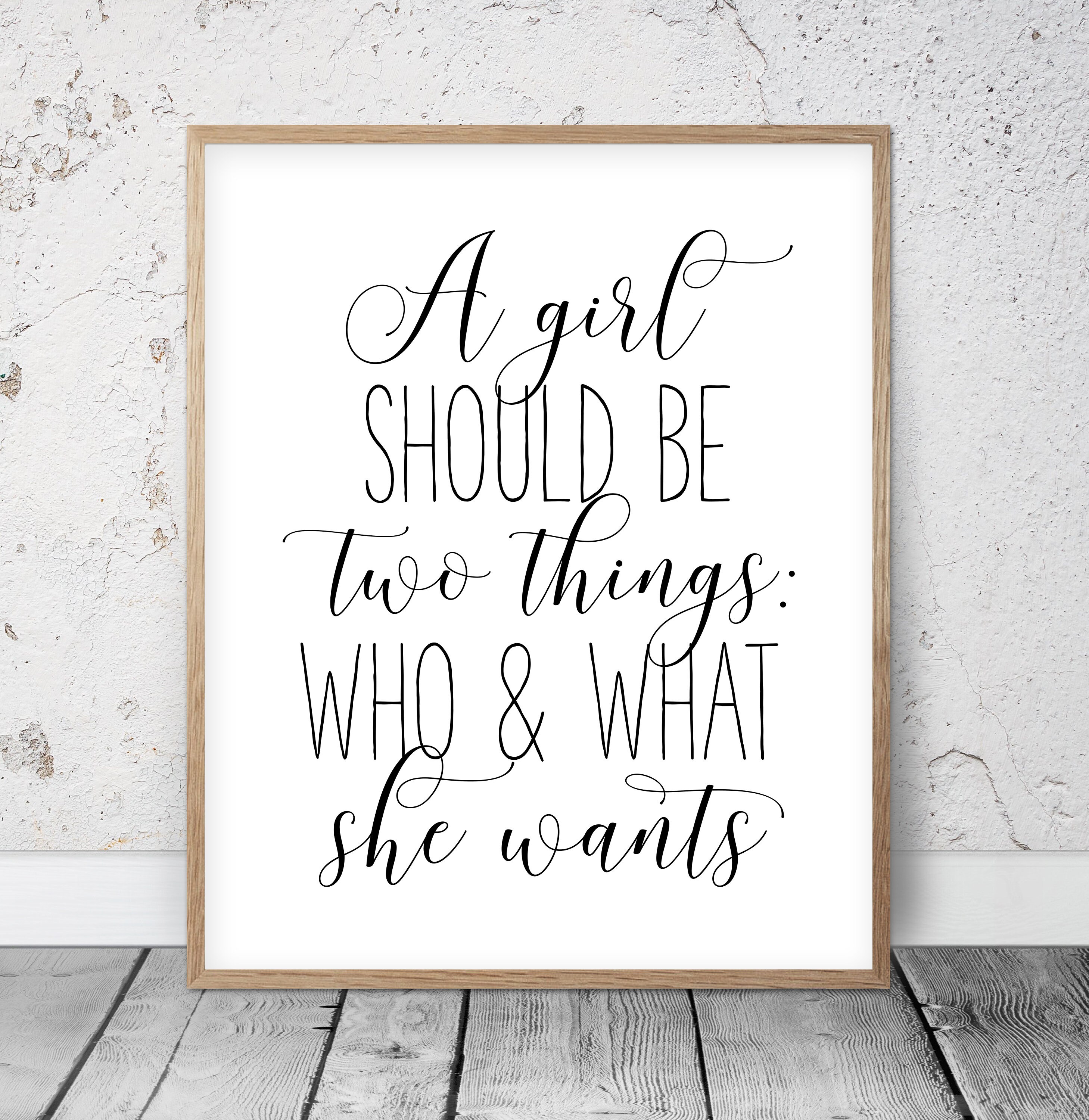 Coco Chanel Quotes A girl should be two things PRINTABLE Art | Etsy