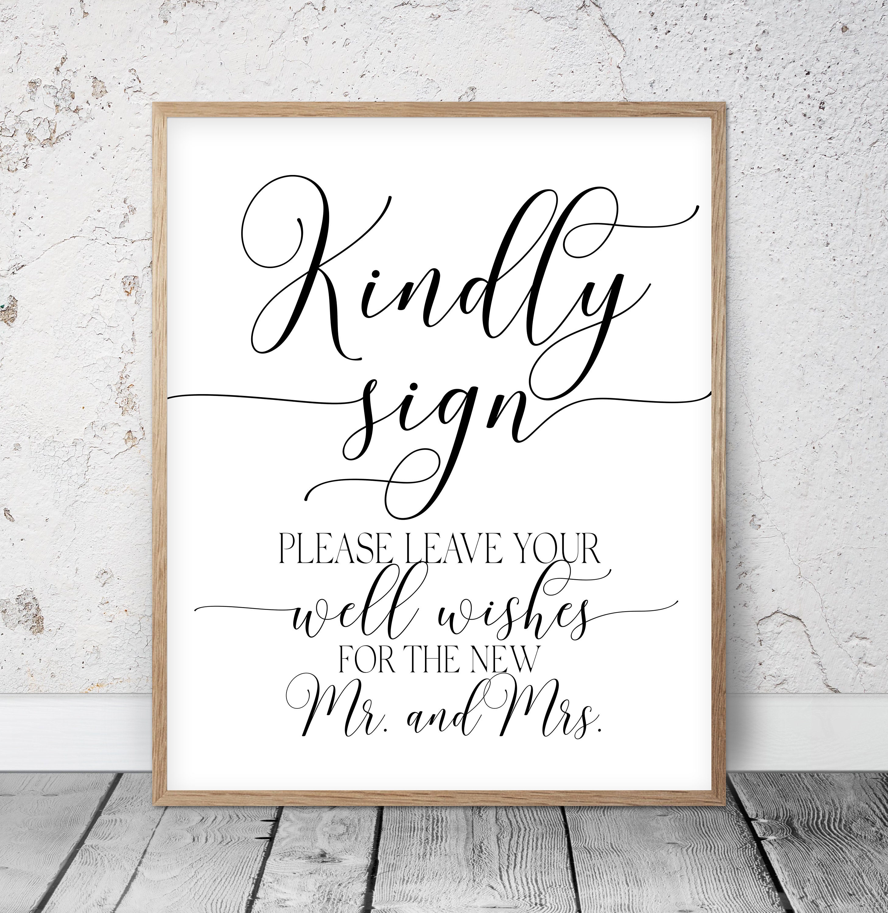 Kindly Sign Well Wishes Printable Wedding Signs Wedding | Etsy