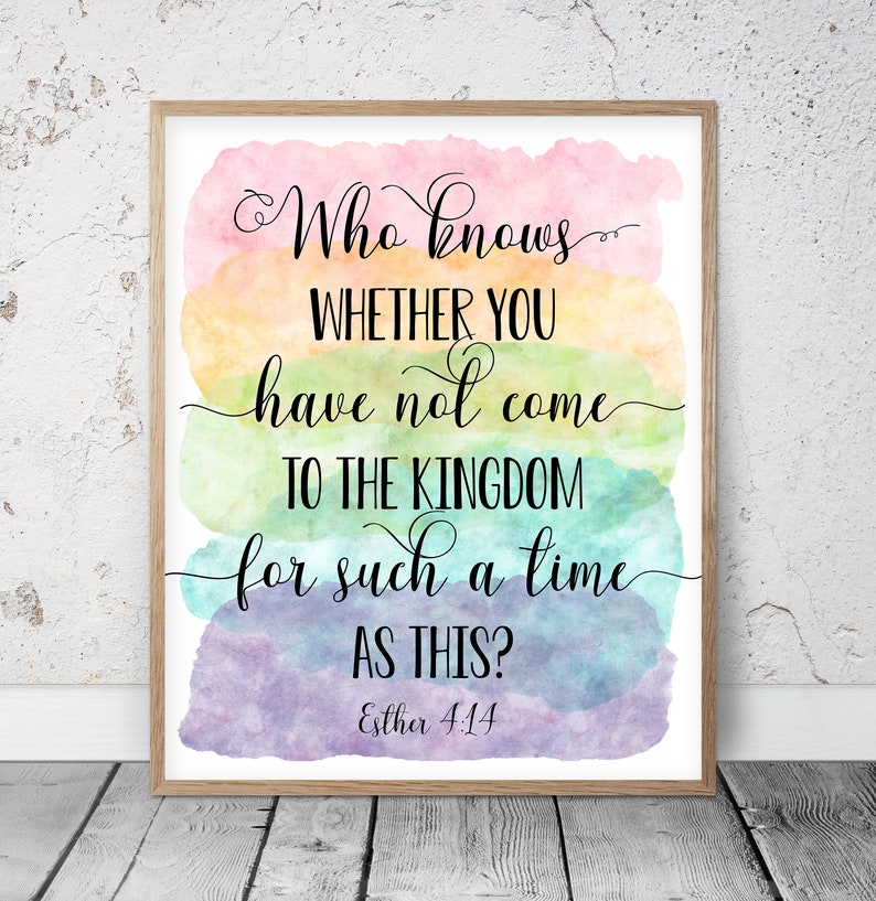 For Such A Time As This Esther 4:14 Bible Verse Printable | Etsy