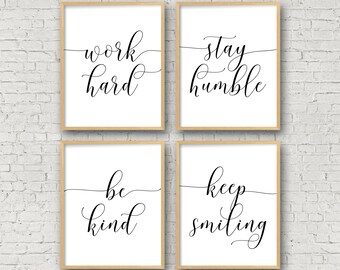 Be Kind Work Hard | Etsy