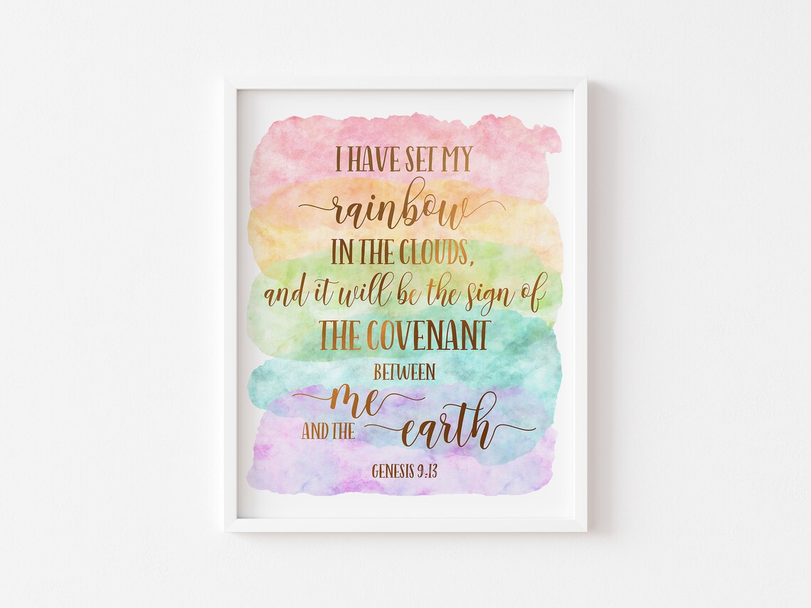 I Have Set My Rainbow Genesis 9:13 Bible Verse Printable | Etsy