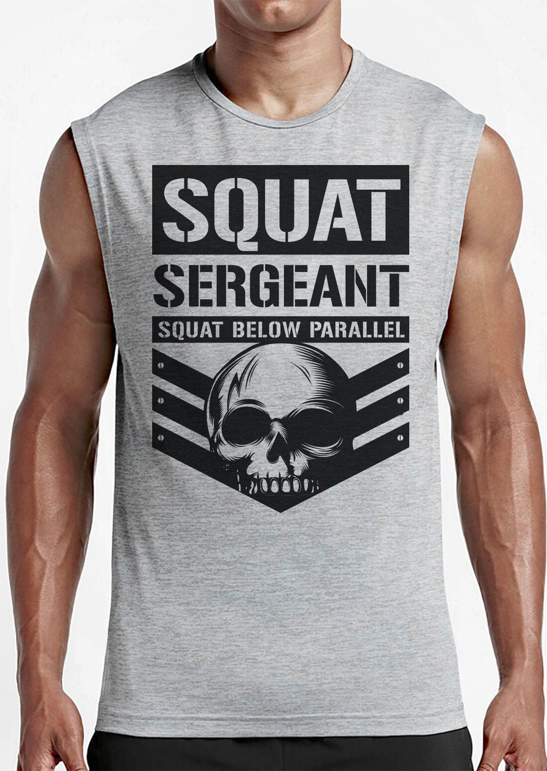 Squat Sergeant Muscle Tank Top, Sleeveless Workout Shirt, Lifting Shirt ...