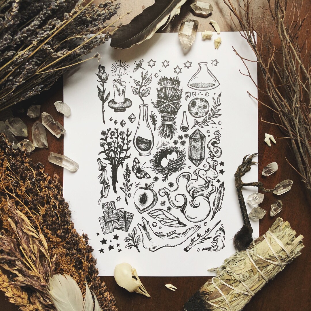 Midwestern Witchcraft Print | Witchcraft Art | Gift for Witches | Black ...