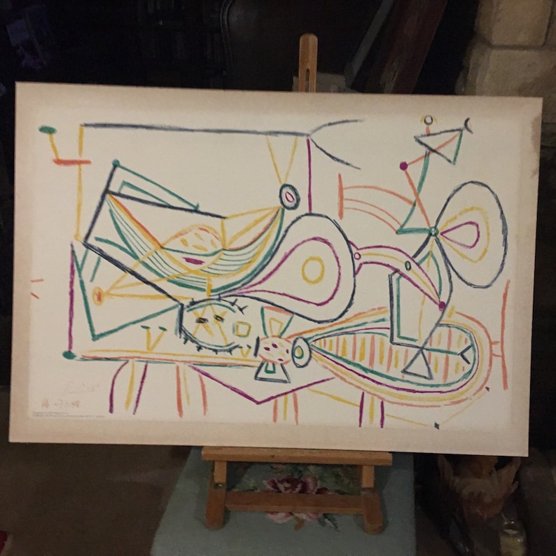 Composition Pablo Picasso 1948 Lithograph. Signed & Dated. A Rare Find ...