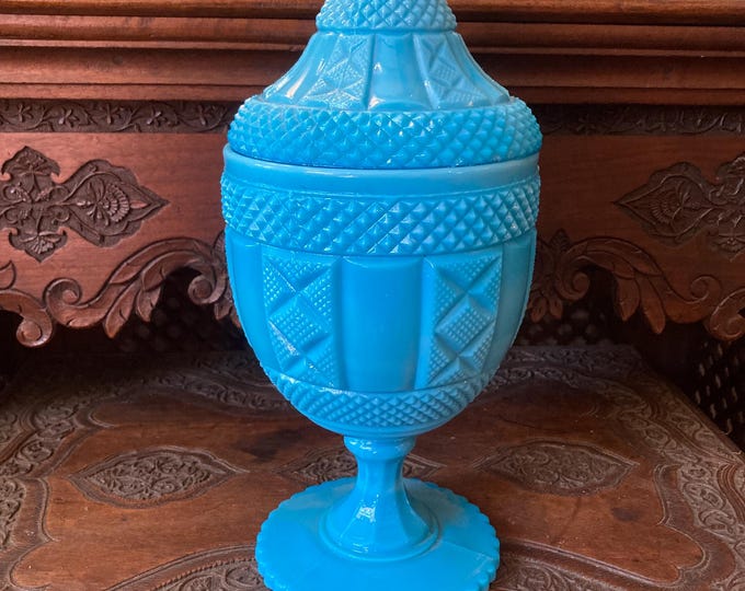 Rare and Gorgeous Vallerysthal Turquoise Glass Urn / Jar - Etsy