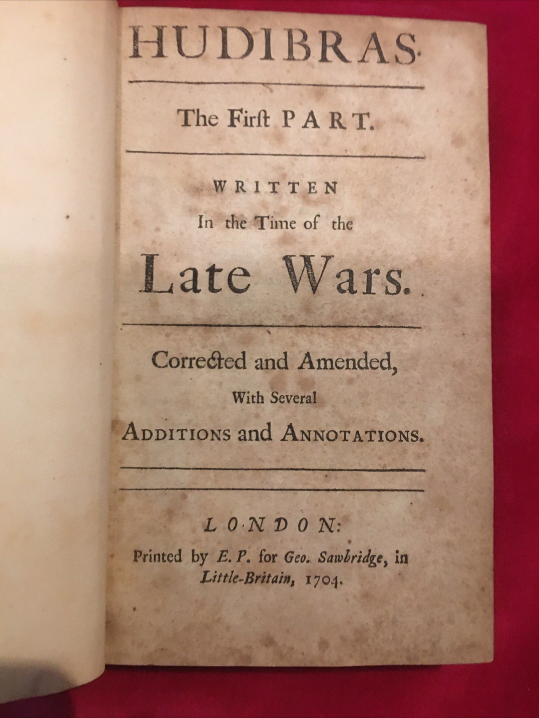 Antique Book. Samuel Butler Hudibras 1704. Restoration Project. - Etsy