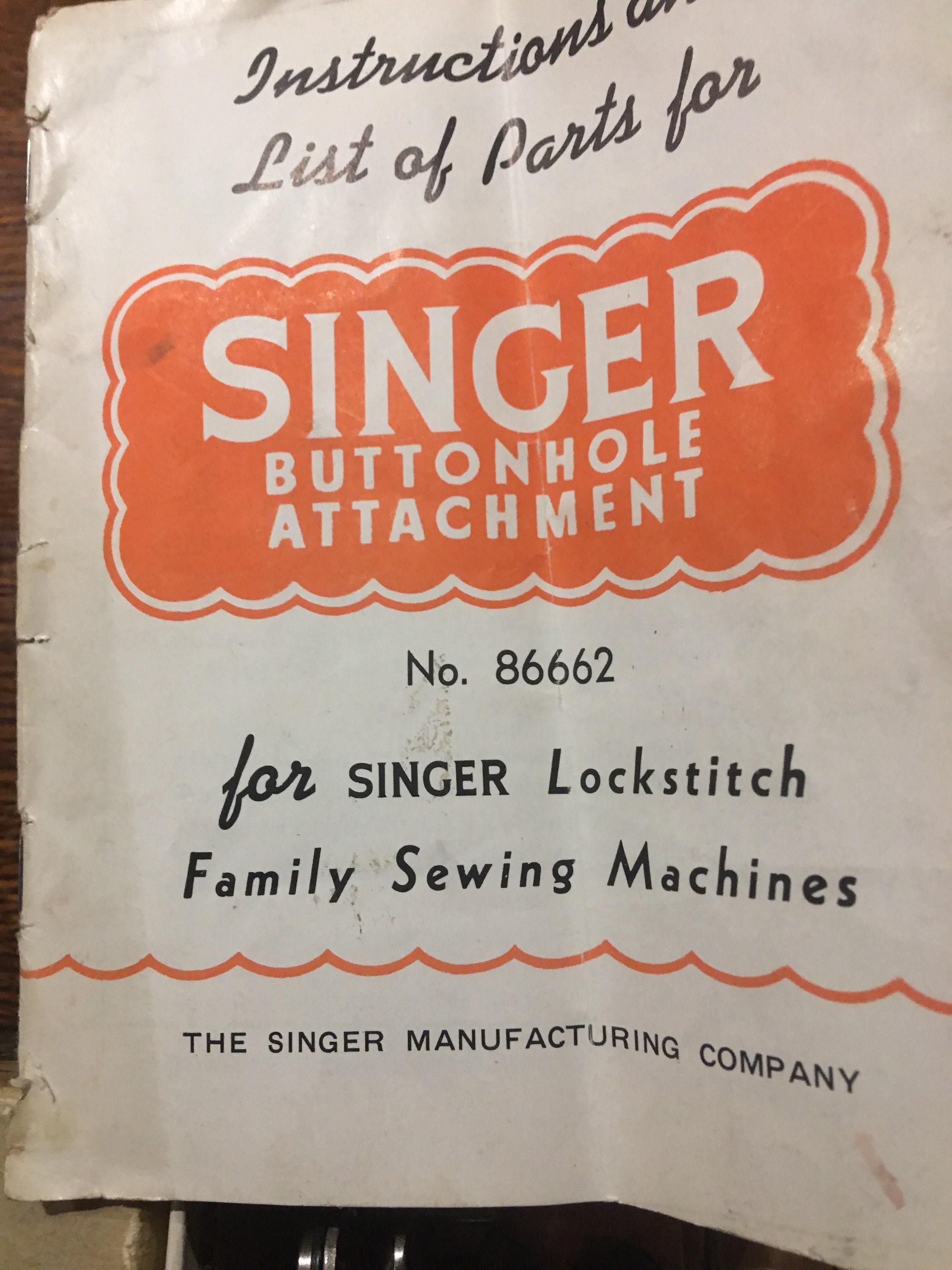 1950s Singer Buttonhole Attachment 86662. Mint Condition - Etsy