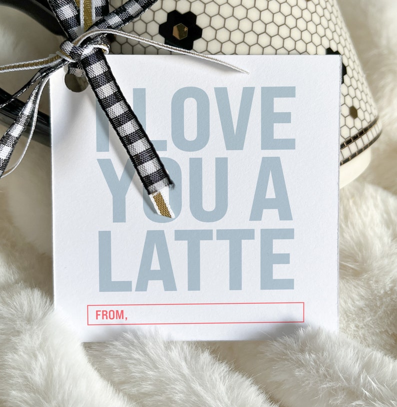 I Love You a Latte Valentine's Day Card | Valentine Digital Download ...