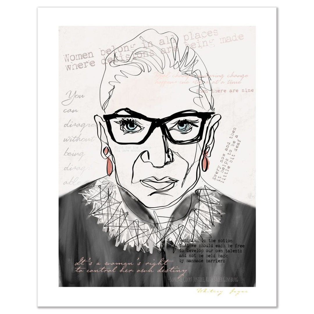 Ruth Bader Ginsburg Quotes, Rbg Line Drawing, Rbg Art, Ruth Bader ...