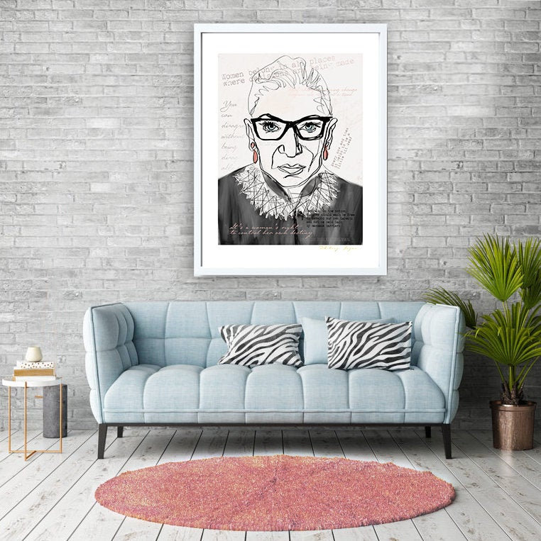 Ruth Bader Ginsburg Quotes Rbg Line Drawing Rbg Art Ruth - Etsy
