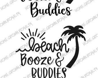 Beach Booze & Besties SVG PNG JPG File with Palm Tree | Etsy