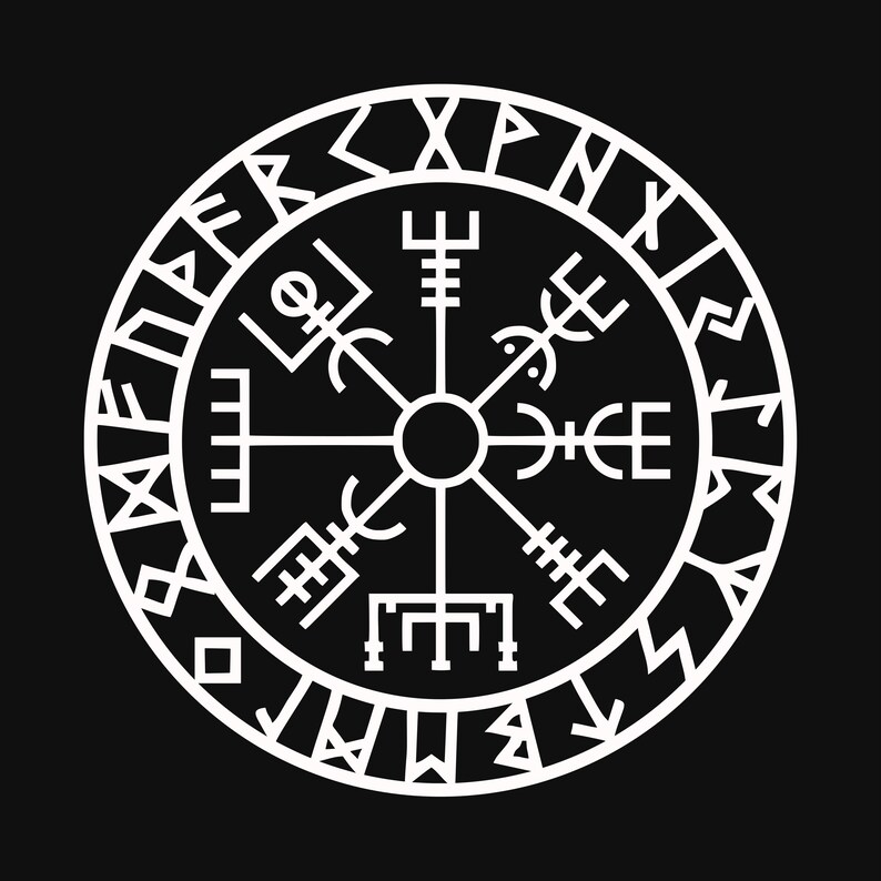Vegvisir with Runes Permanent Vinyl Decal Nordic Compass | Etsy