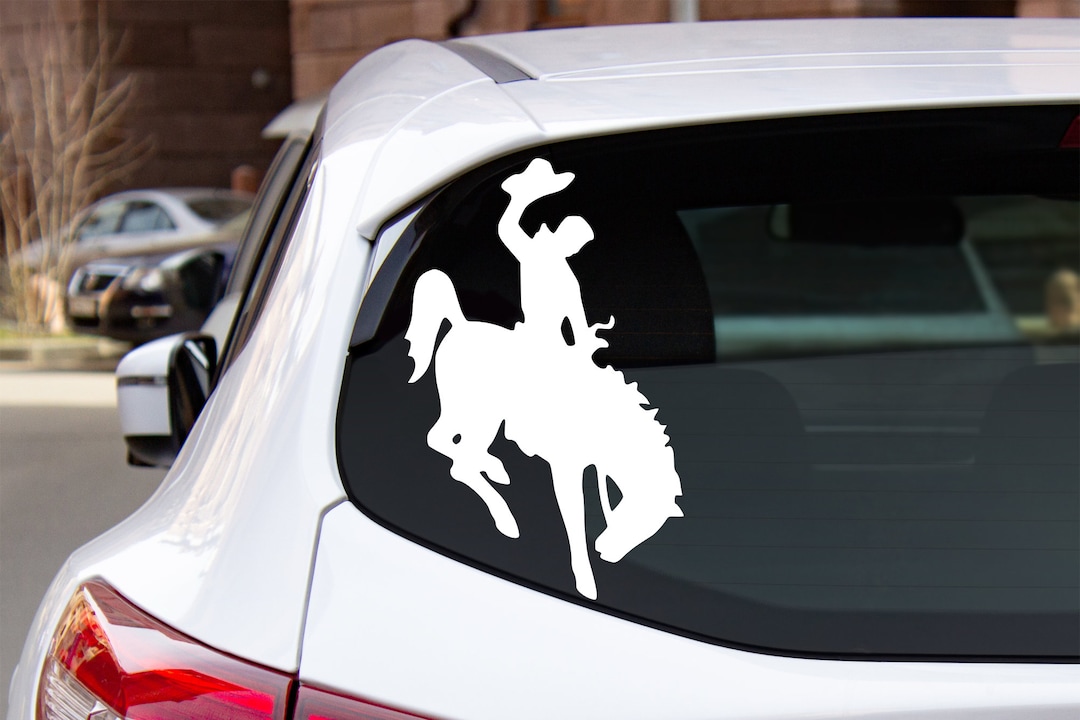 Wyoming Cowboys Vinyl Decal: Steamboat Bucking Horse Waterproof Sticker ...