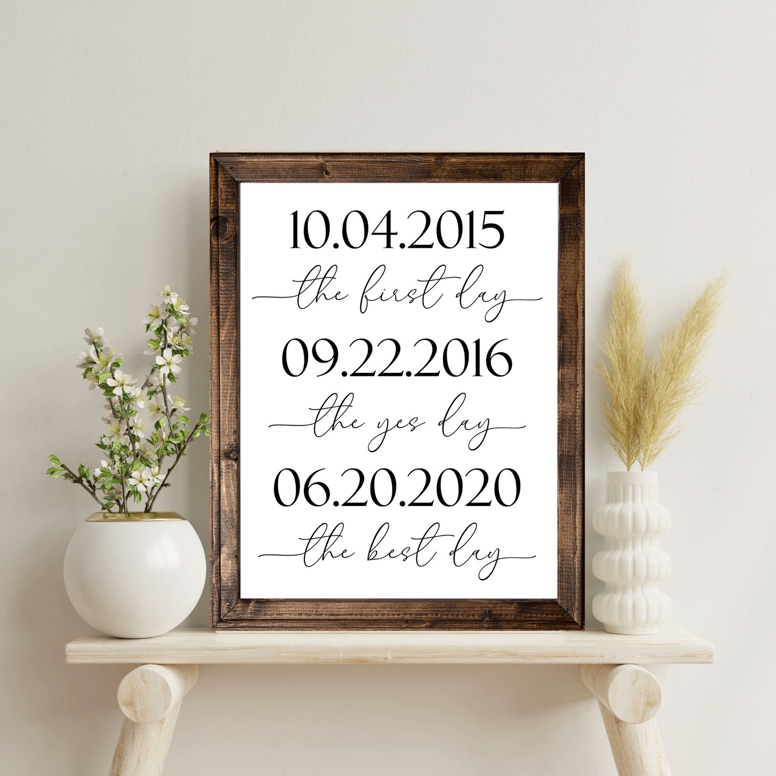 Custom Wedding Anniversary Sign // Personalized Couples Gift for ...
