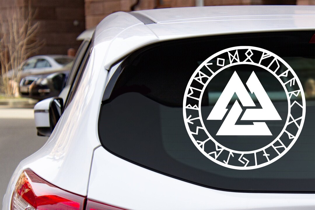 Valknut in Runes Vinyl Car Window Decal Viking Vinyl Decal Viking Vinyl ...
