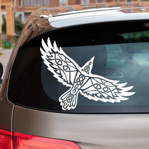 Celtic Raven Vinyl Car Decal Tribal Crow Vinyl Sticker - Etsy