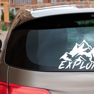 Explore Vinyl Car Window Decal Mountain Car Decal Outdoor Enthusiast ...