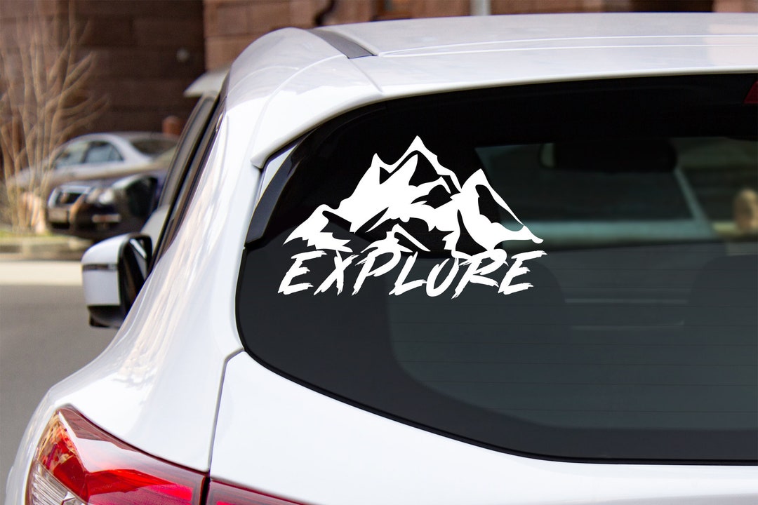 Explore Car Window Decal Mountain Car Decal Outdoor Enthusiast Bumper ...