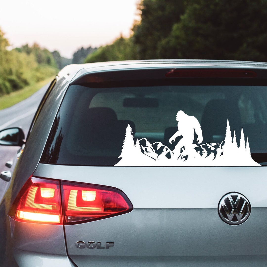 Bigfoot Panoramic Car Vinyl Decal Bigfoot Car Window Decal Cryptid ...