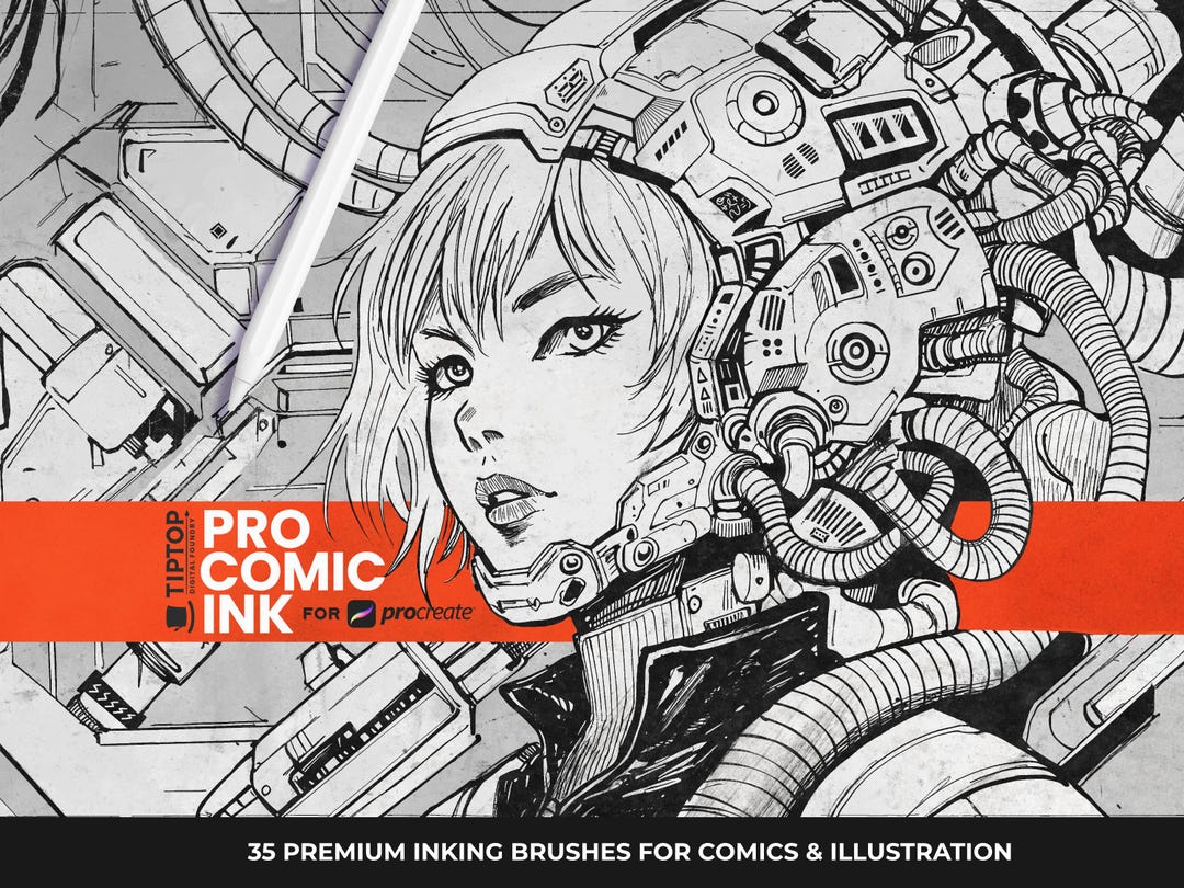Procreate Comic Inking Brush Set – Pro Comic Ink 2 | 35 Premium Inking Brushes for Procreate ...