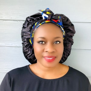 Adjustable Bonnet Satin Polyester Satin Bonnet Sleep Cap Bonnet Fully ...