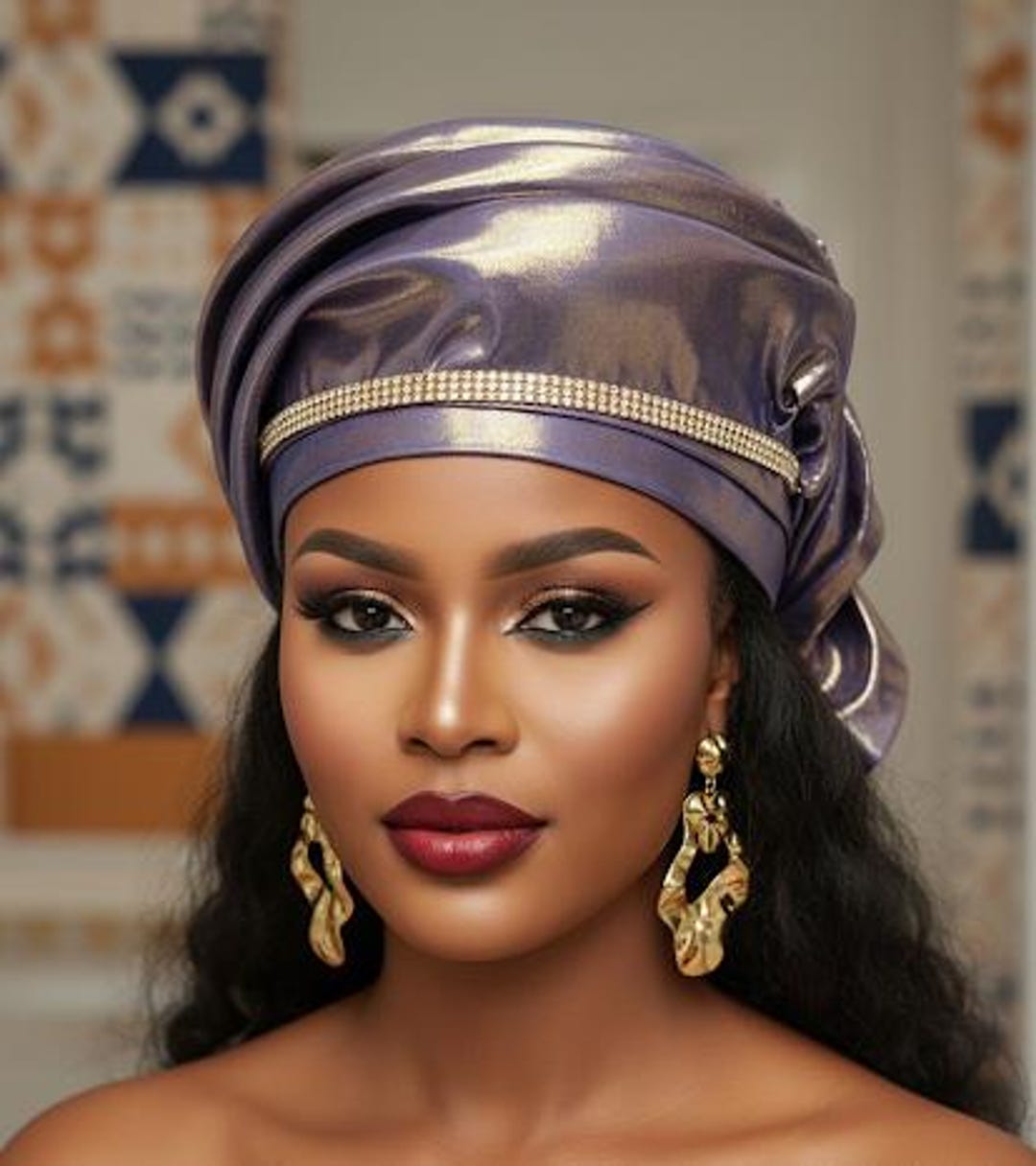 Headtie,gele Hat ,aso-oke Fabric,gele,headwrap,ready-to-wear Gele ...