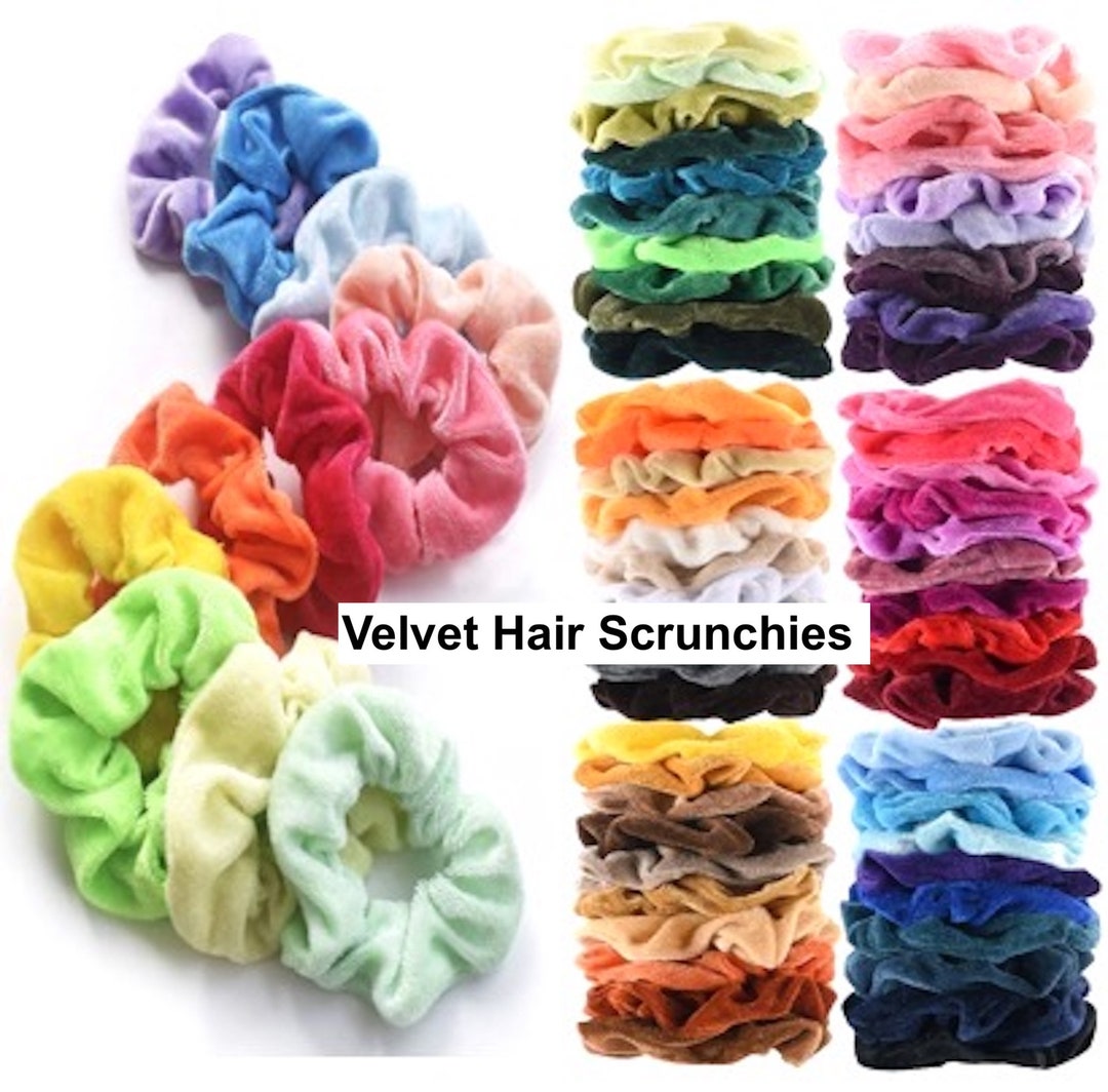 SCRUNCHIES Solid Color Collection,hair Ties ,hair Elastics,velvet ...