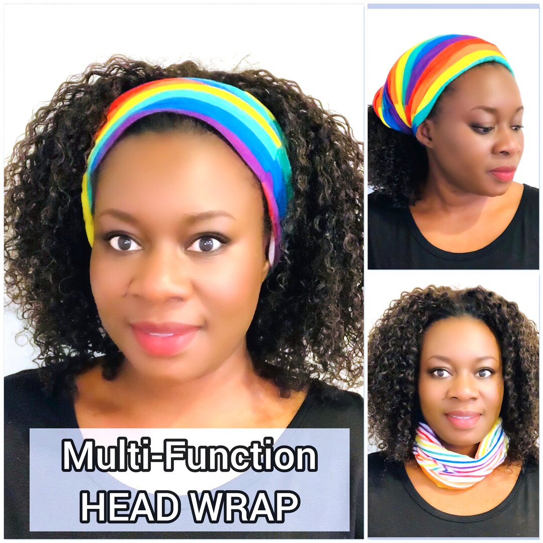 Multi Function Reversible Head Wrap/headband/neck Scarf/face - Etsy