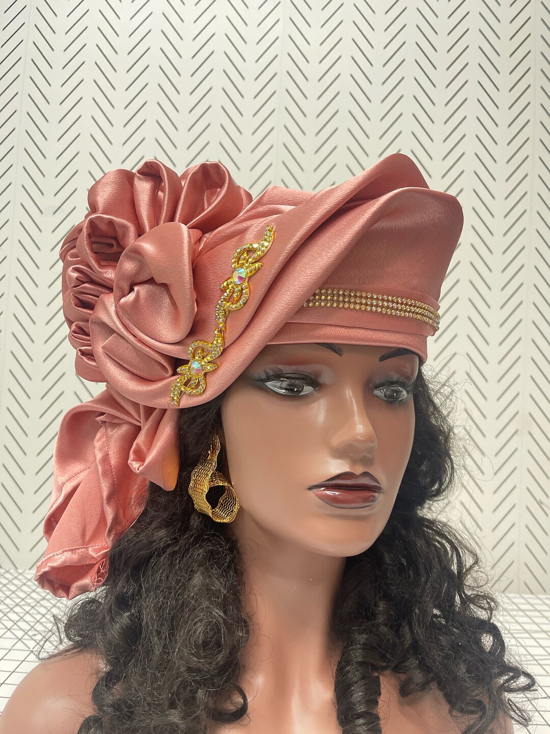 Headtie,gele Hat ,aso-oke Fabric,gele,headwrap,ready-to-wear Gele ...